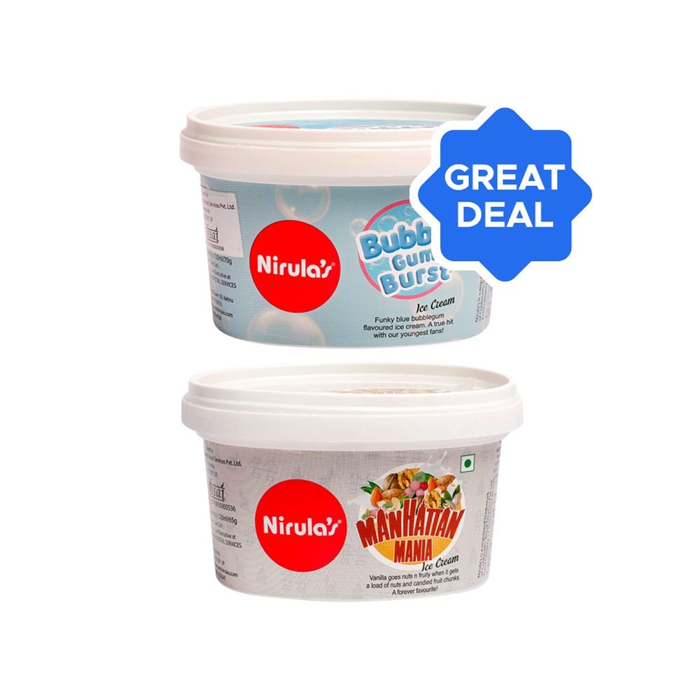 Nirula's Manhattan Mania Fruit & Nut Ice Cream Cup + Bubble Gum Burst ...