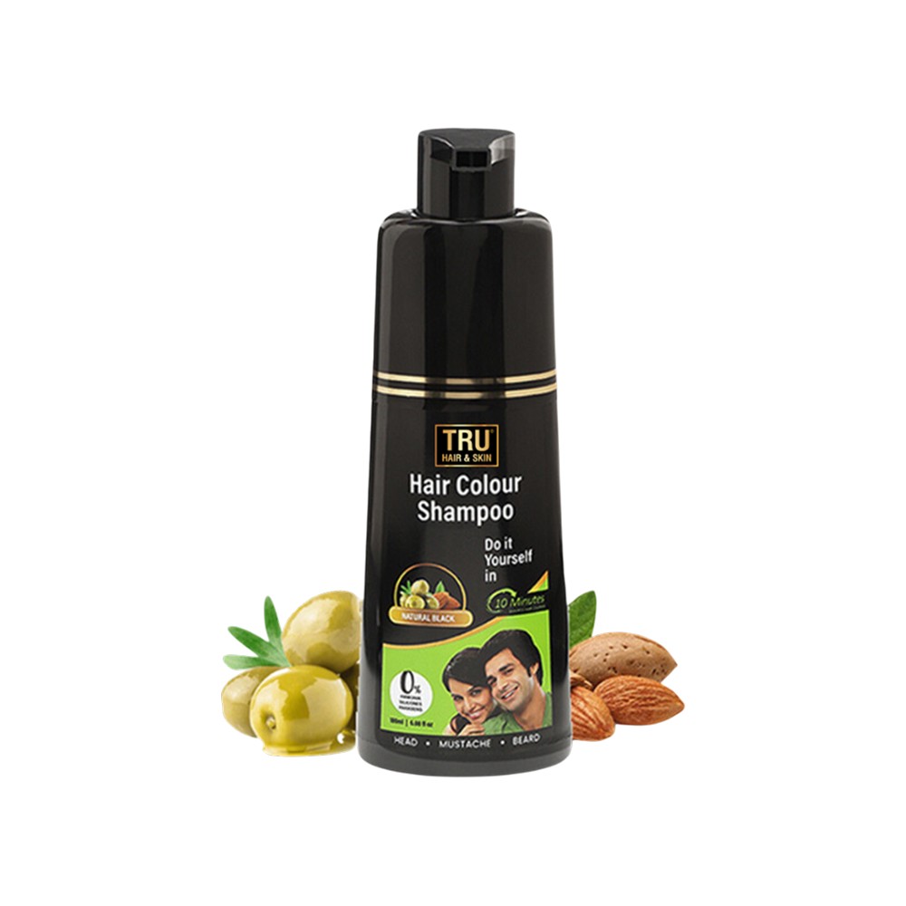 TRU HAIR & SKIN Shampoo Hair Colour (Natural Black) Price - Buy Online ...