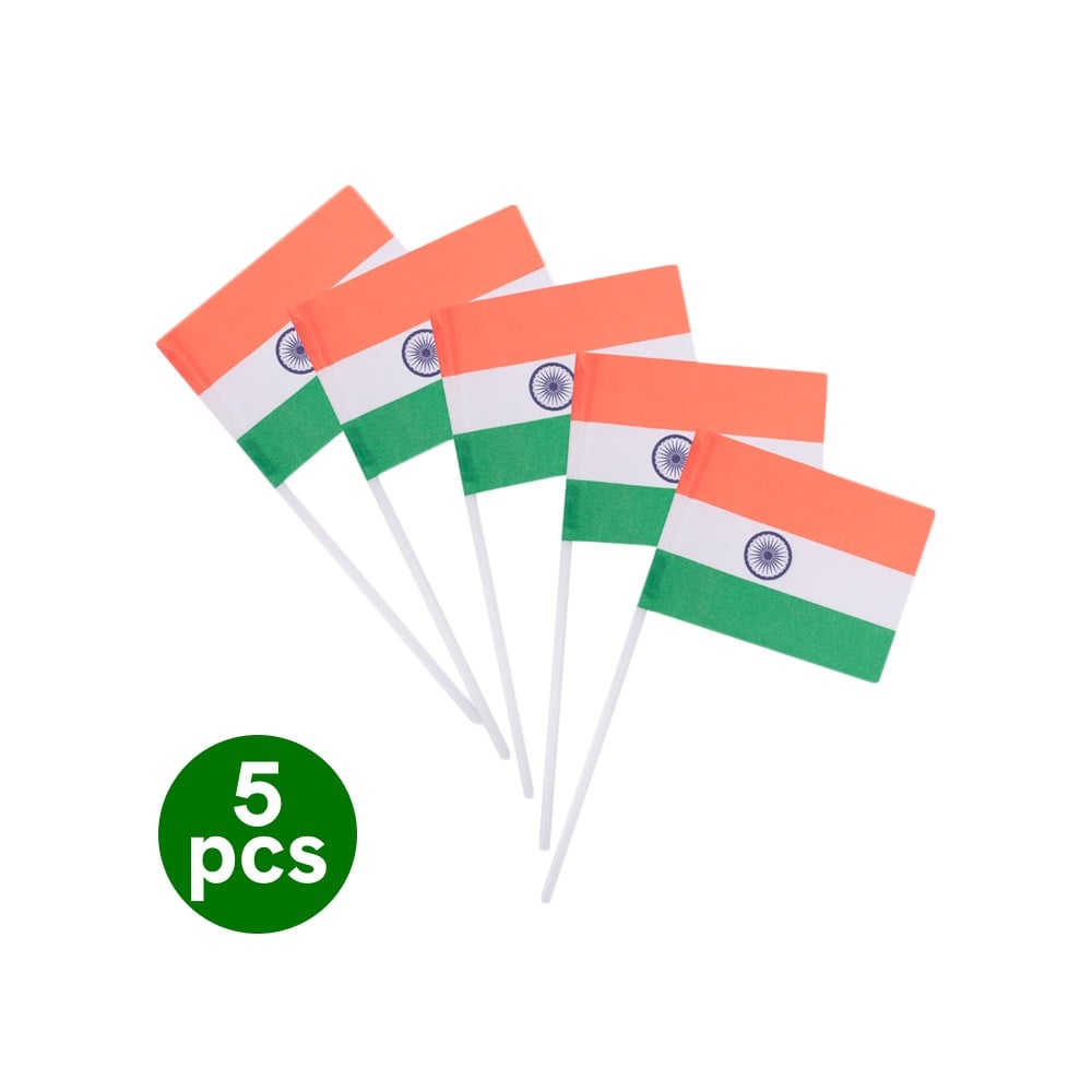 Paper National Indian Flag (Pack of 5) (Multicolour) - Urban Fest Price ...