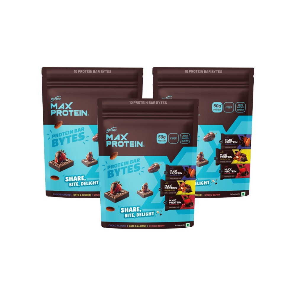 RiteBite Max Protein Assorted 5 g Mini Protein Bar Bytes - Pack of 3 ...