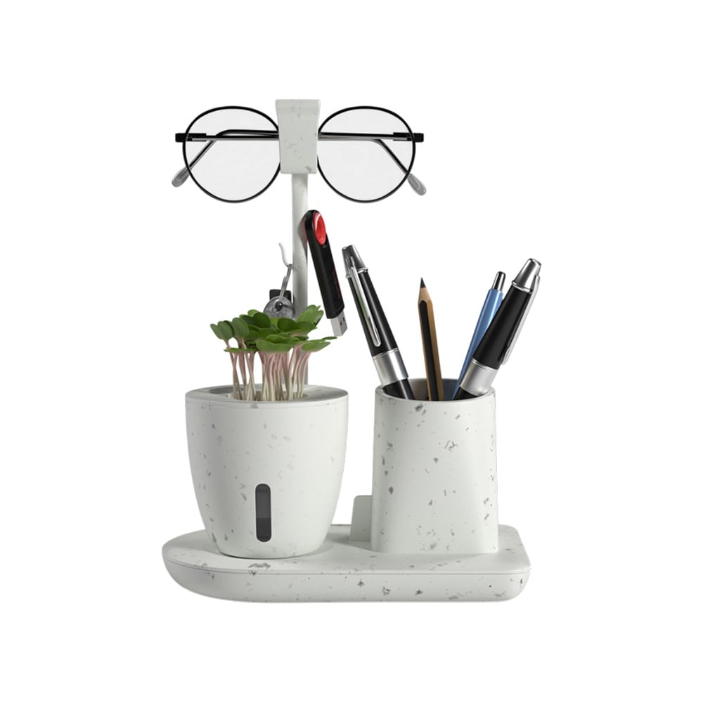 eo - Everyday Organisers ABS Plastic Pen Stand with Self Watering Plant ...
