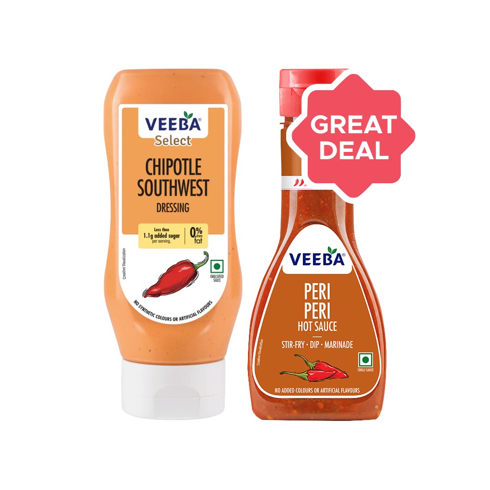 Veeba Southwest Chipotle Dressing + Peri Peri Hot Sauce Combo Price ...
