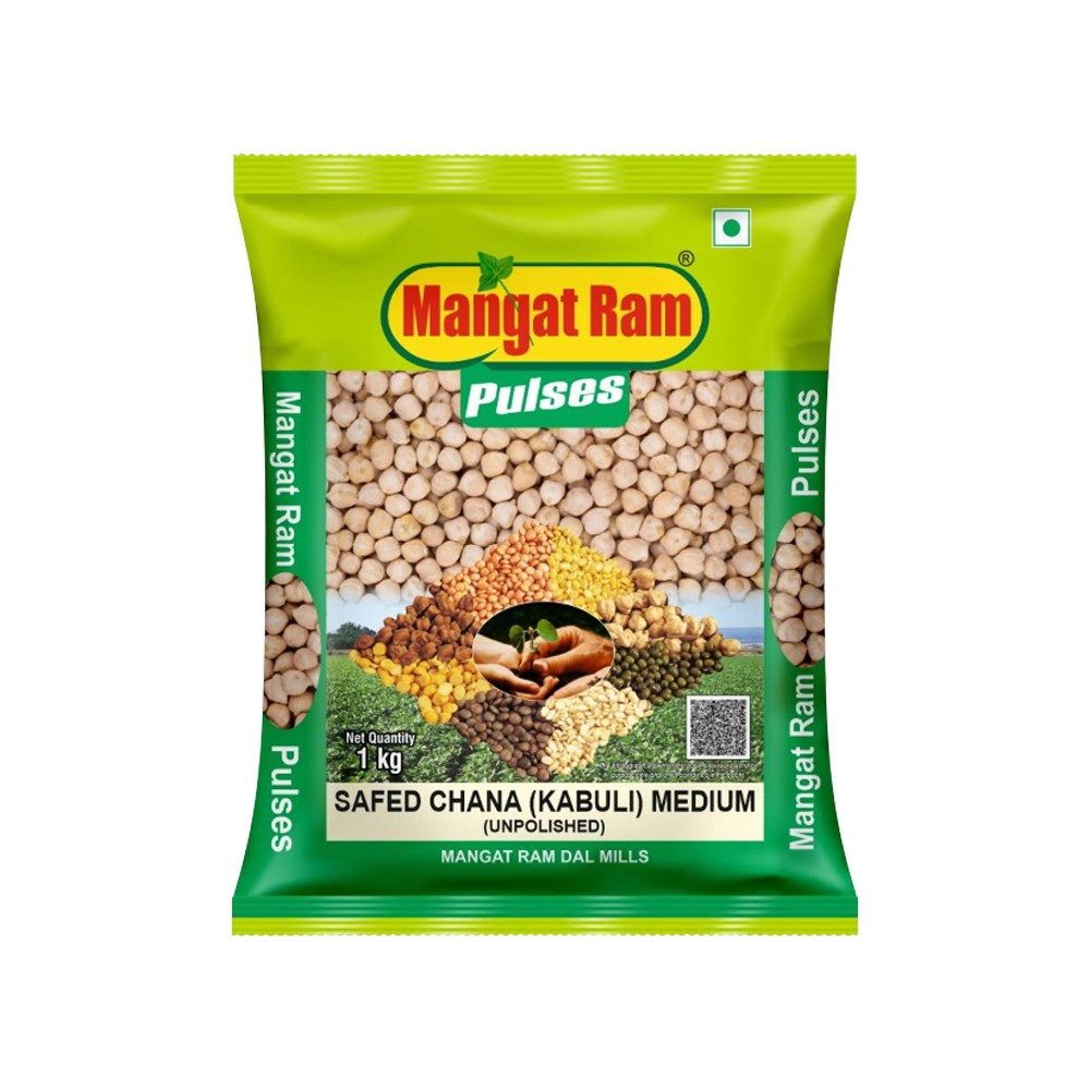Mangat Ram Unpolished Medium Safed Kabuli Chana Price - Buy Online at ...