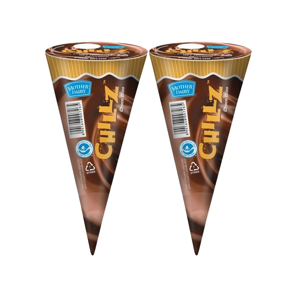 Mother Dairy Chillz Choco Bliss Ice Cream Cone - Pack of 2 Price - Buy ...
