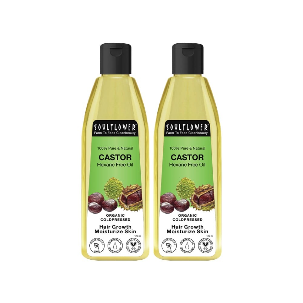 Soulflower Castor Oil, 100% Pure for Hair & Skin - Pack of 2 Price ...