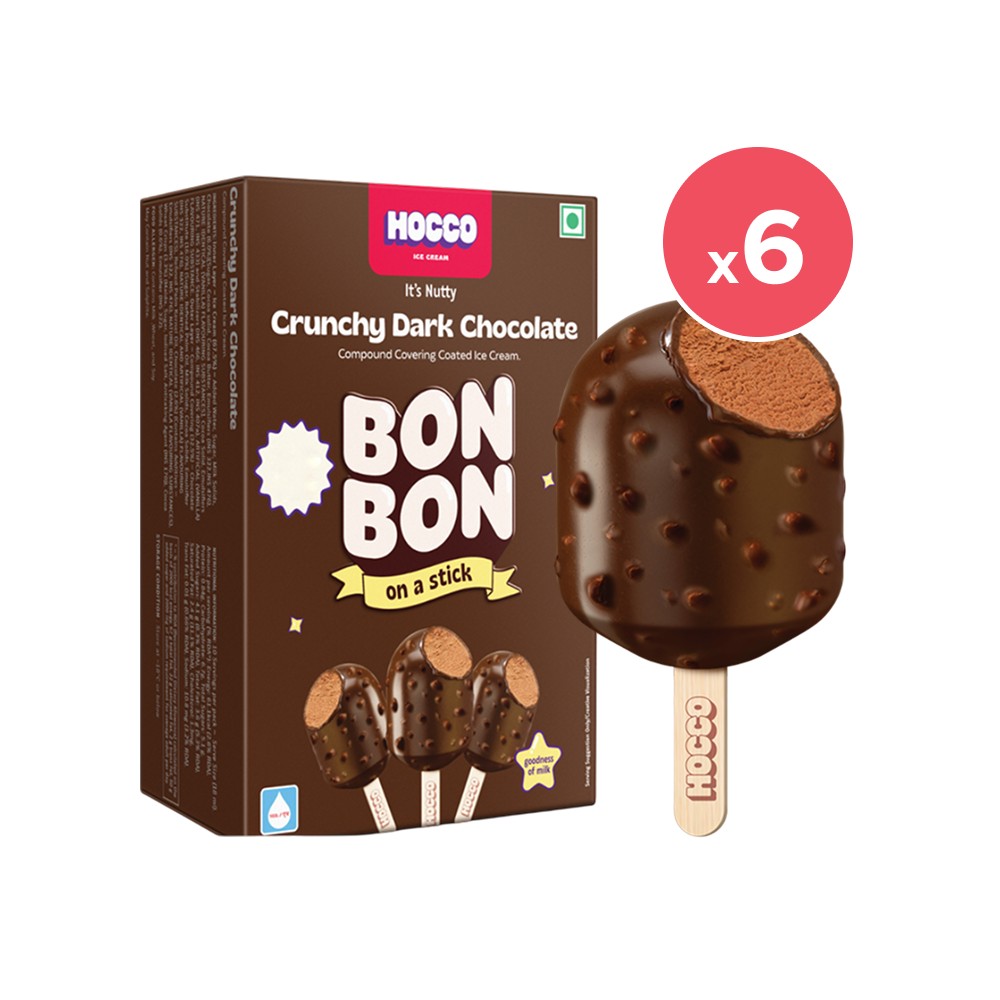 Hocco Crunchy Dark Chocolate Bon Bon Ice Cream Stick - Pack of 6 Price ...