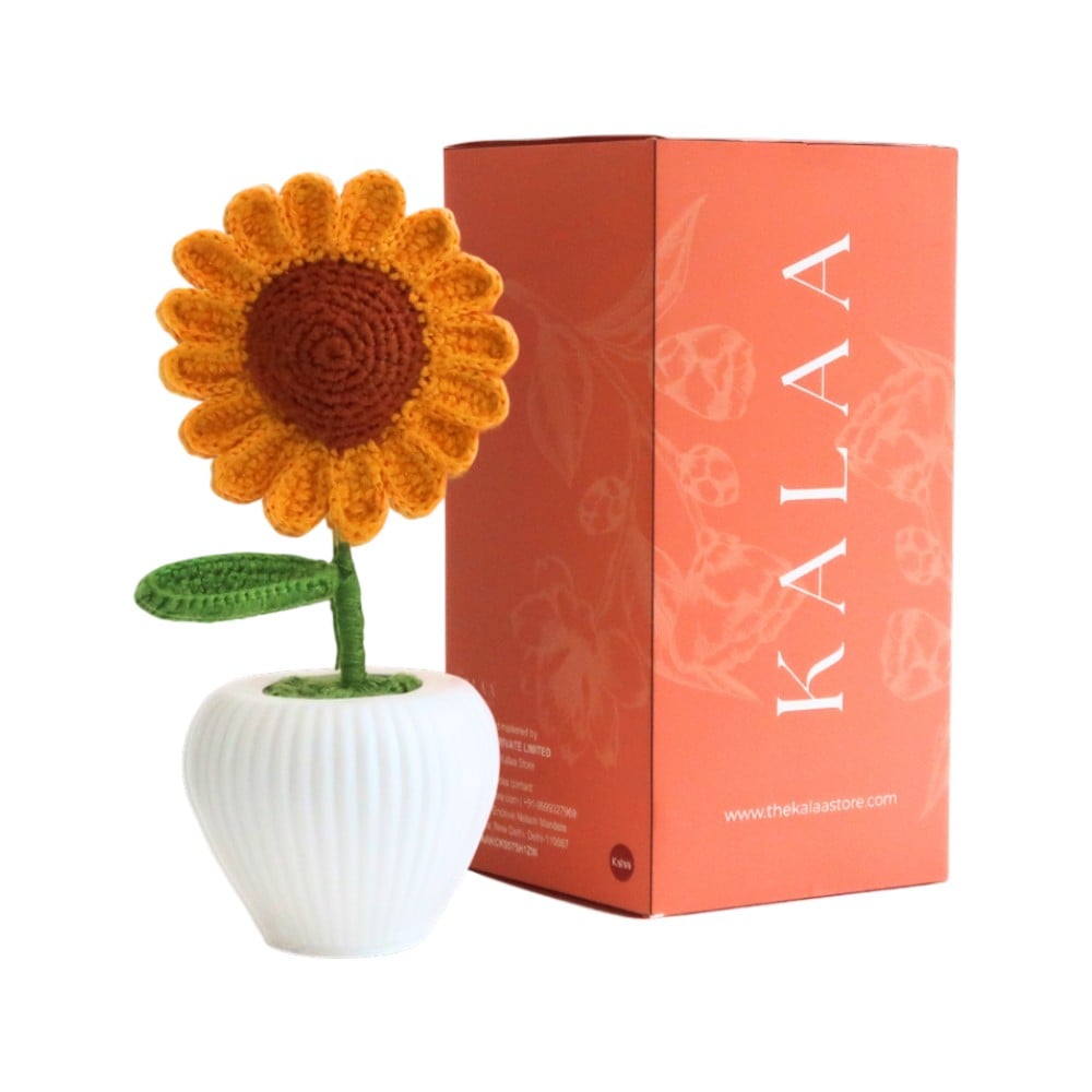 Kalaa Handcrafted Crochet Sunflower in Vase Price - Buy Online at Best ...