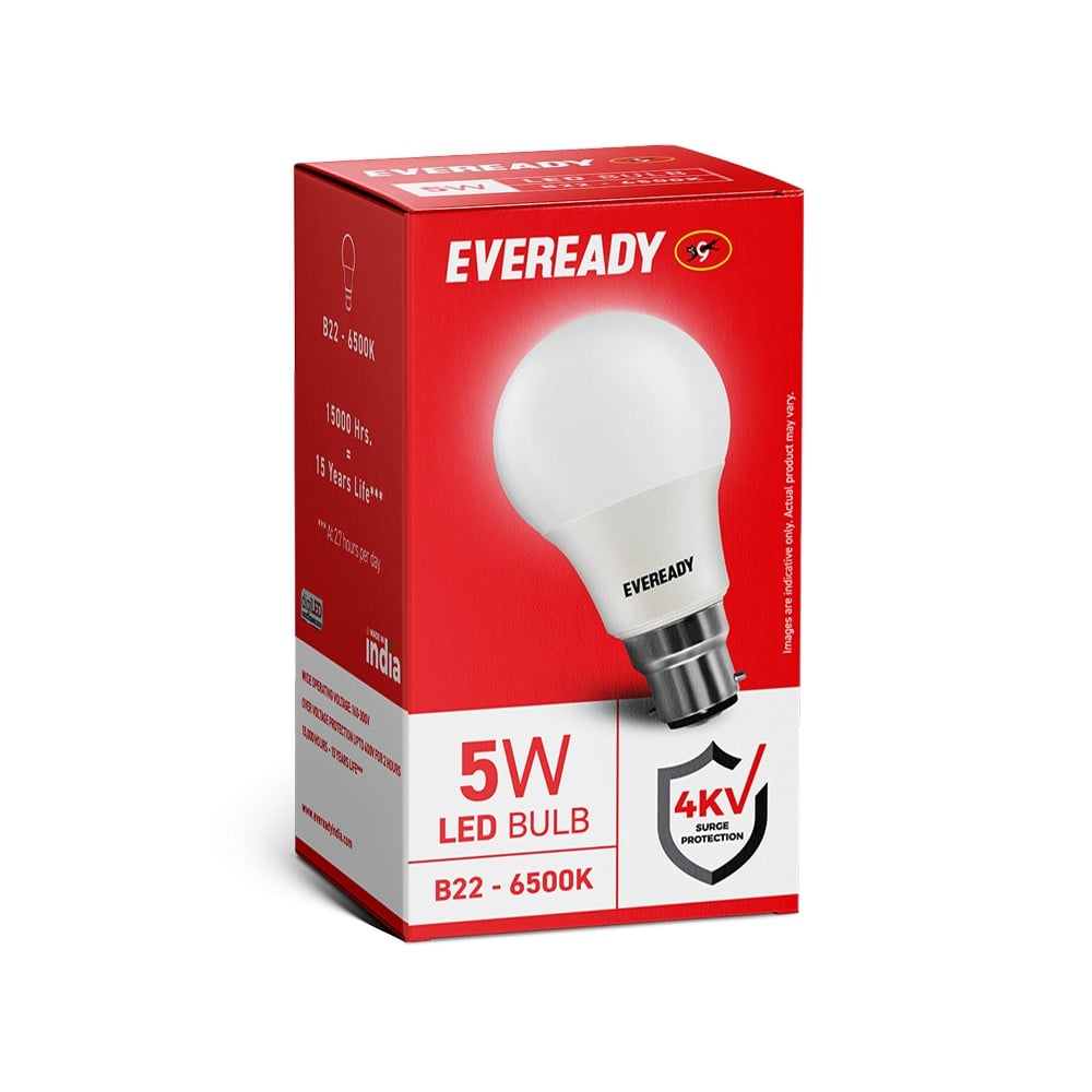 Eveready 5W LED Bulb (Cool Daylight) Price - Buy Online at ₹59 in India