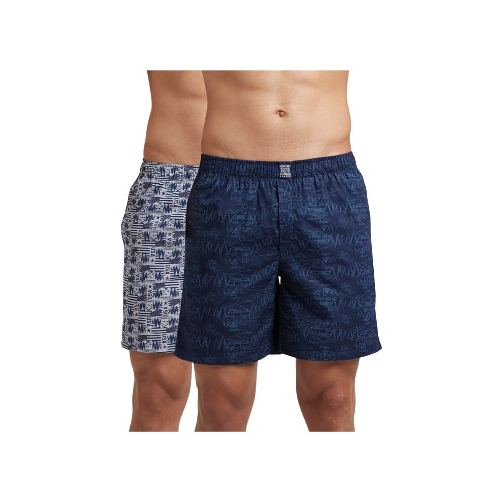Jockey Men Woven Printed Boxers Shorts - US23 (Navy, Nickel) Price ...