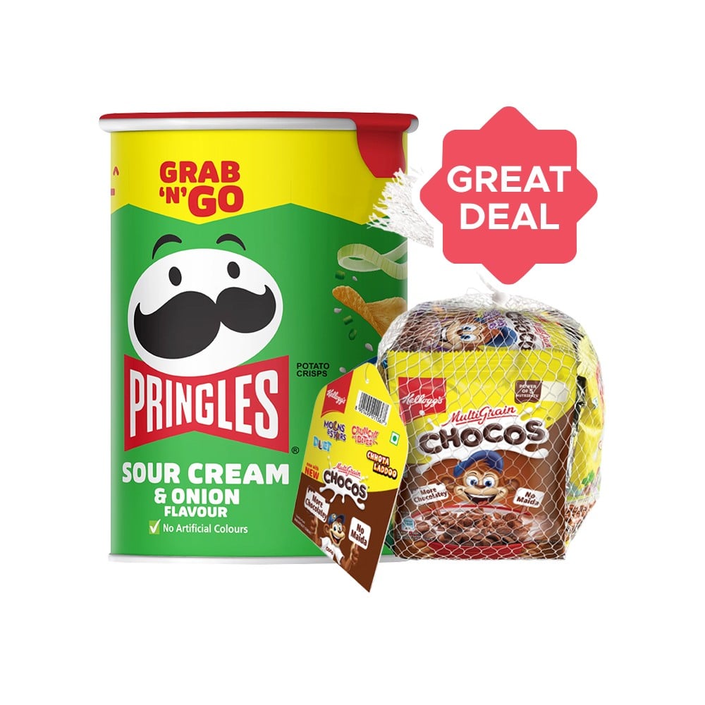 Kellogg's Chocos Chocos Multigrain Variety Pack + Pringles Sour Cream ...
