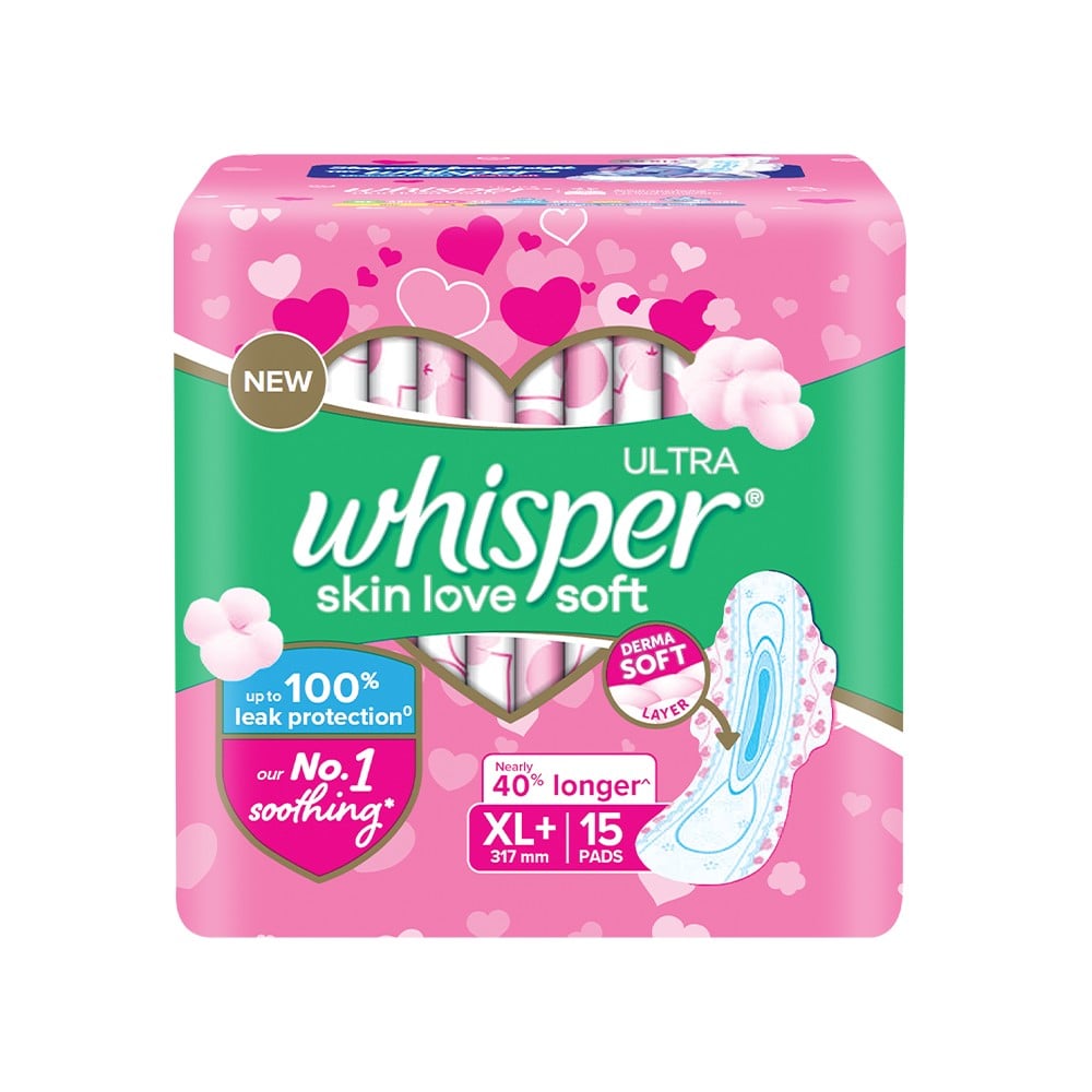 Whisper Ultra Skin Love Soft Sanitary Pads (XL+ Wings) Price - Buy ...