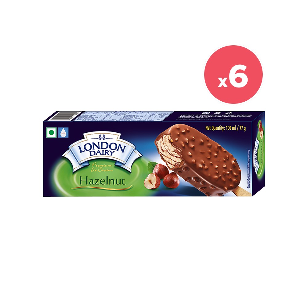 London Dairy Chocolate Hazelnut Ice Cream Stick - Pack of 6 Price - Buy ...