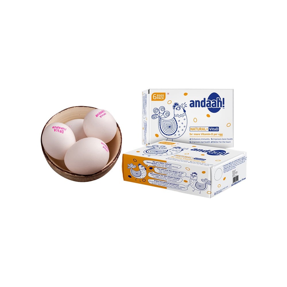 Andaah Natural + VitaD White Protein Rich Eggs Price - Buy Online at ...