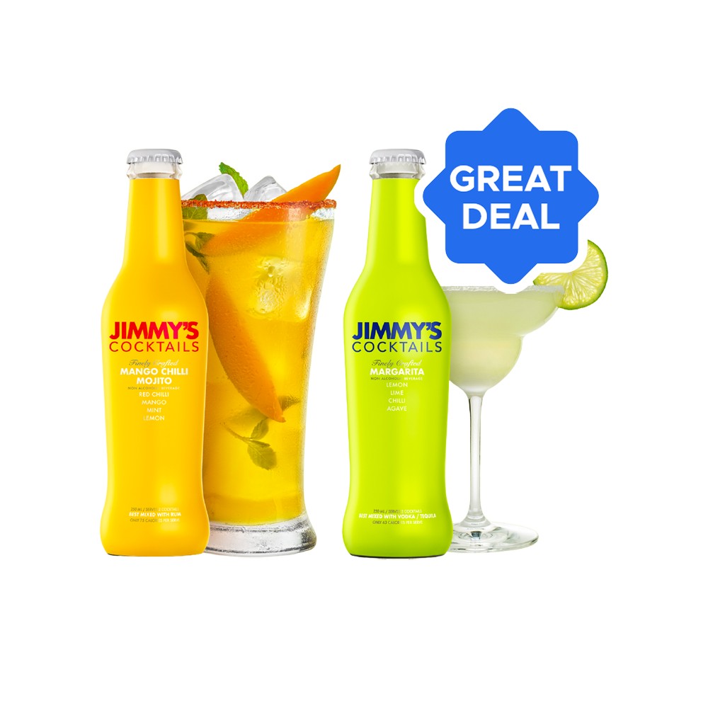 Jimmy's Mango Chilli Mojito Cocktail Mix + Margarita Non Alcoholic ...