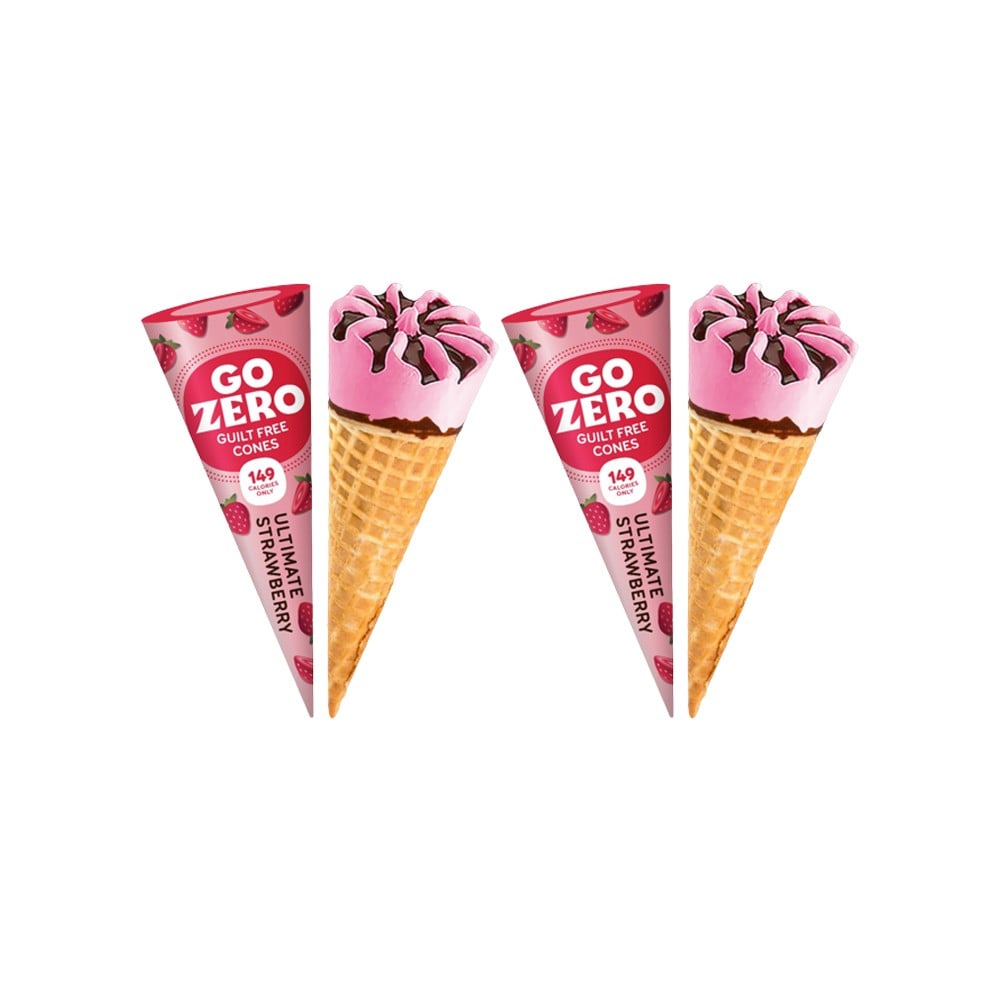 Go Zero Ultimate Strawberry Low Calorie Guilt Free Ice Cream Cone ...