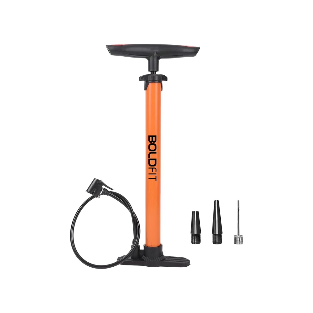 Boldfit Bicycle Long Aluminium Air Pump with Needle (Black, Orange ...