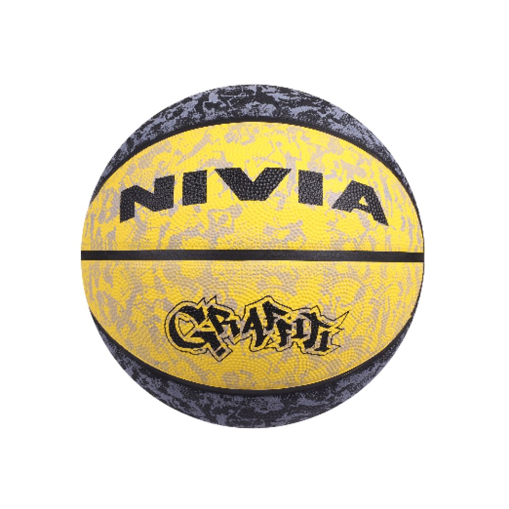 Nivia Graffiti Rubber Basketball (76 cm) (Black, Yellow) Price - Buy ...