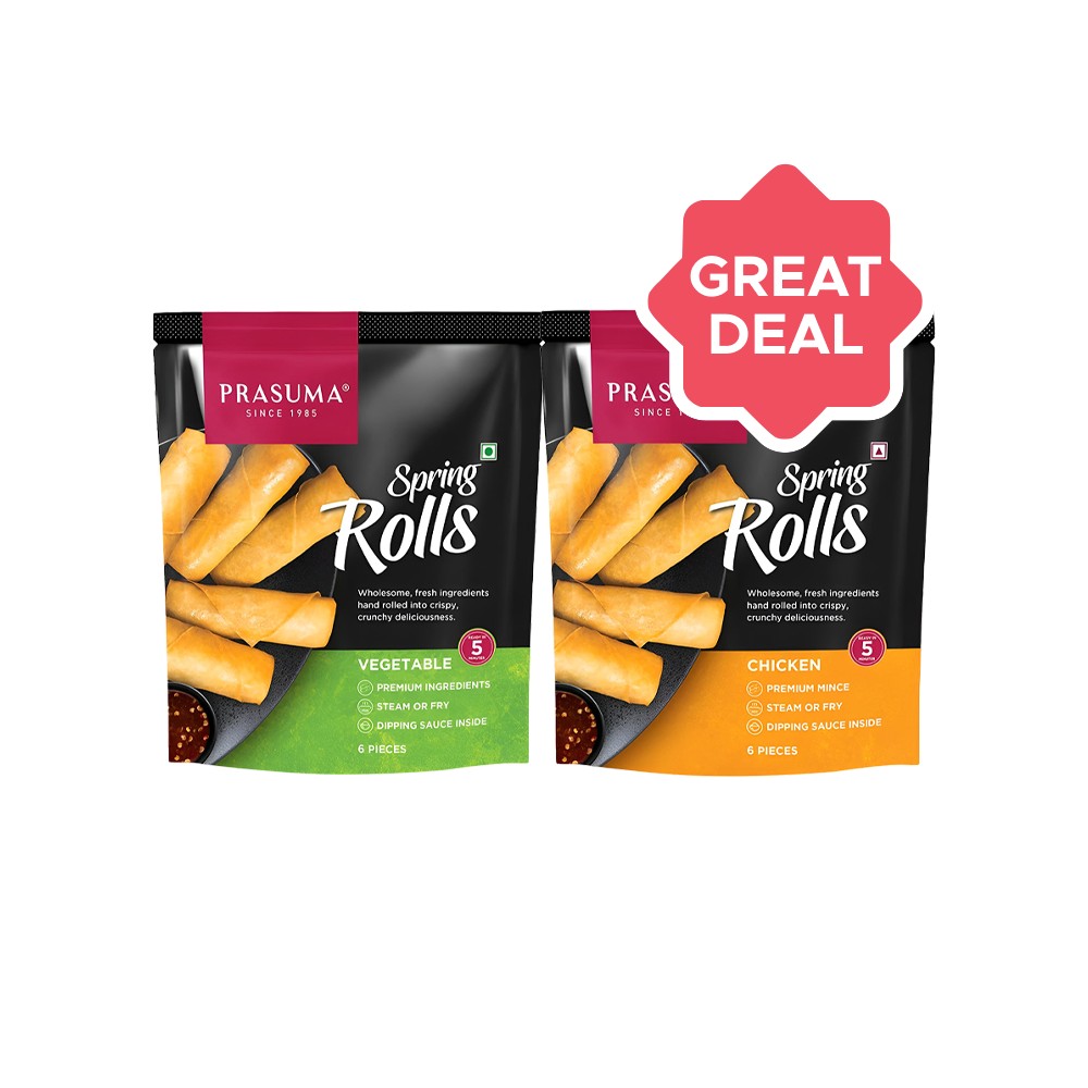 Prasuma Signature Veg Spring Roll + Chicken Spring Roll Combo Price ...