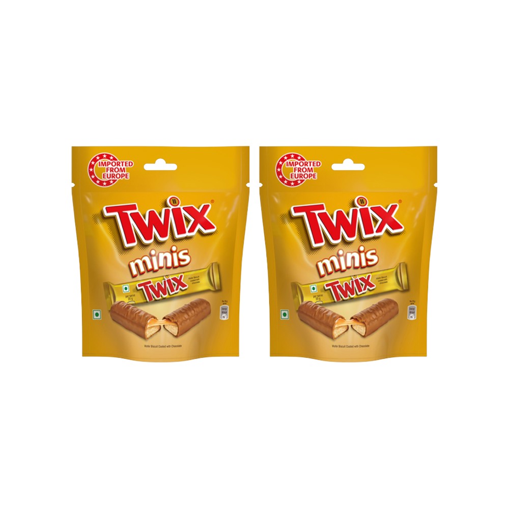 Twix Minis Cookie Caramel Filled Bar Chocolate Pack - Pack of 2 Price ...