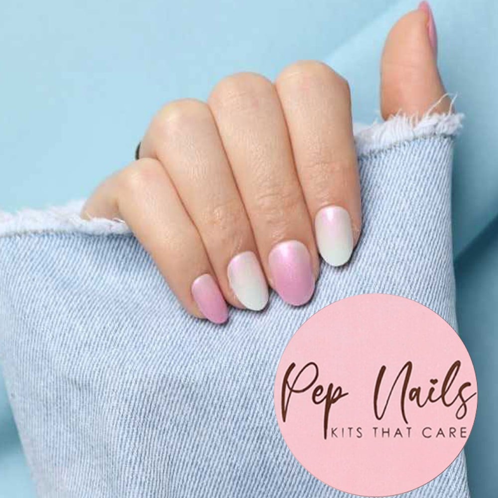 Pep Nails Short Oval Press On Nails (Pink Sheen Gradient) Price - Buy ...
