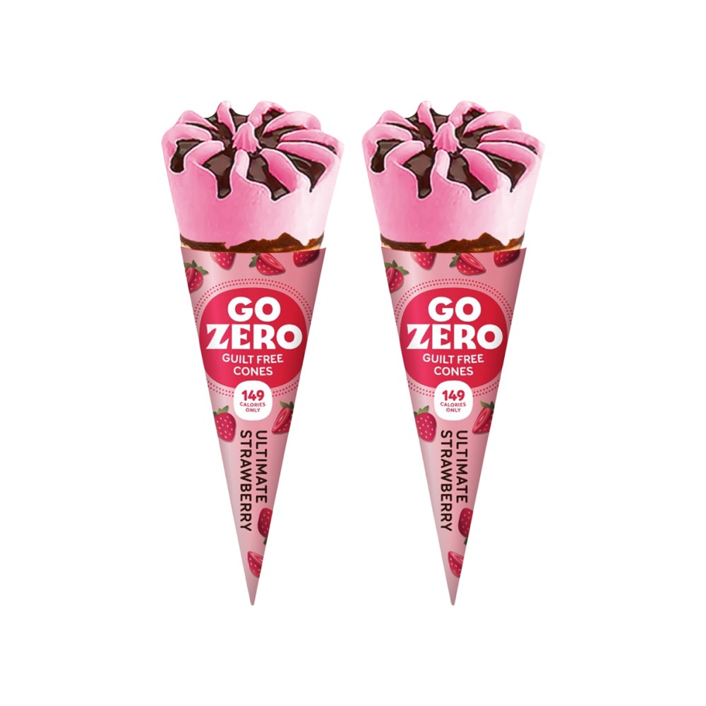 Go Zero Ultimate Strawberry Low Calorie Guilt Free Ice Cream Cone ...