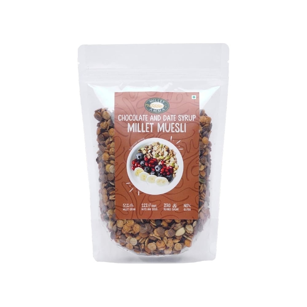 Millet Amma Chocolate & Date Syrup Muesli Price - Buy Online at Best ...
