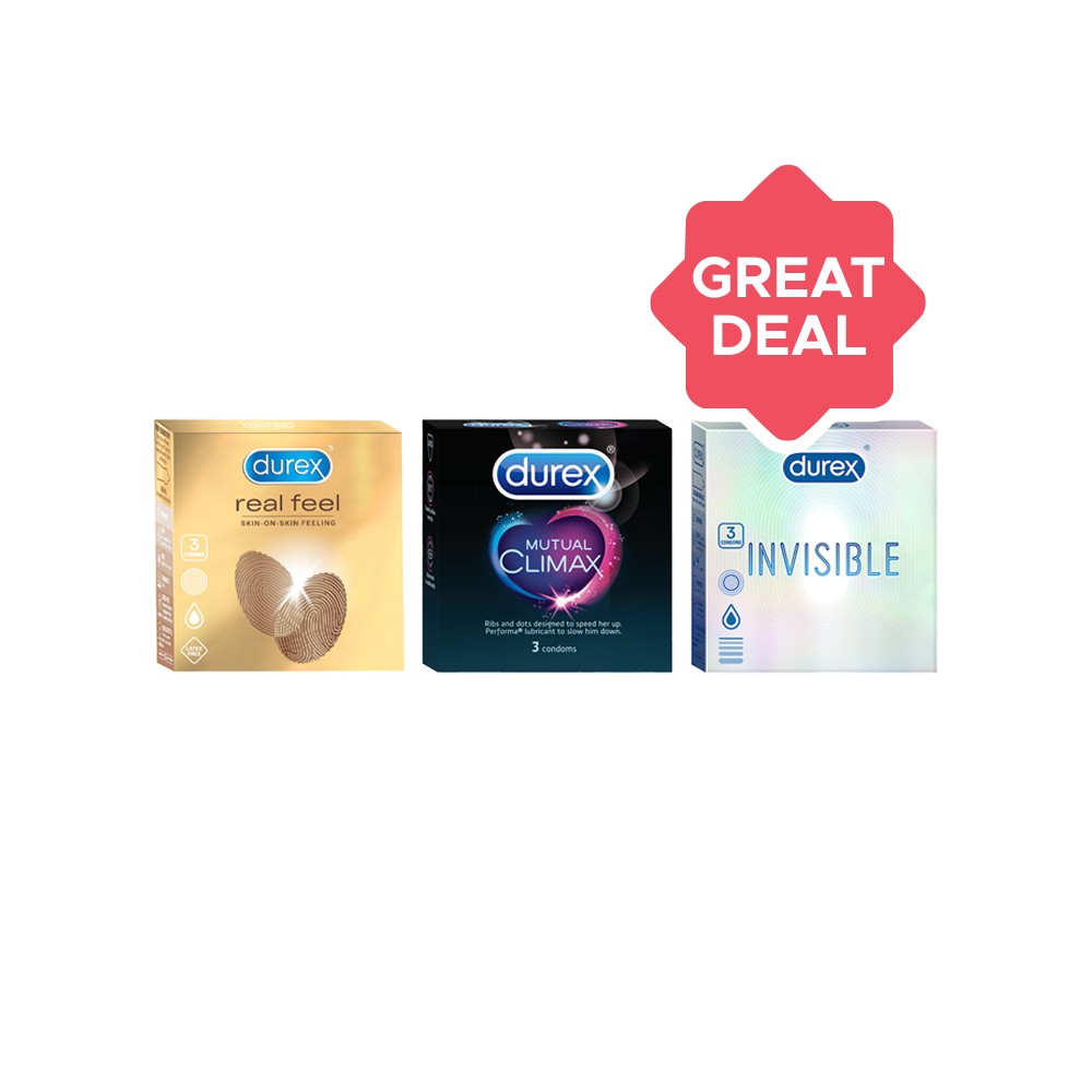 Durex Skin-on-Skin Real Feel Condom + Mutual Climax Dotted Condom ...