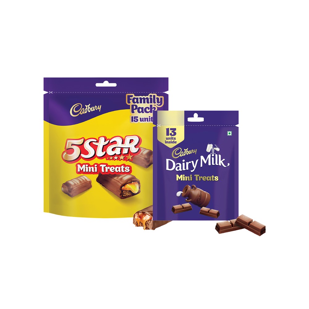 Cadbury Dairy Milk Mini Treats Small Chocolate Pack + Cadbury 5 Star ...