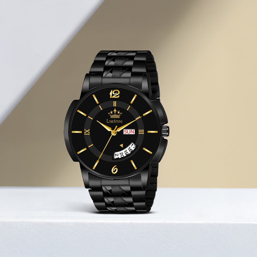Limestone Men's Watch (Quartz, Black, Stainless Steel) Price - Buy ...