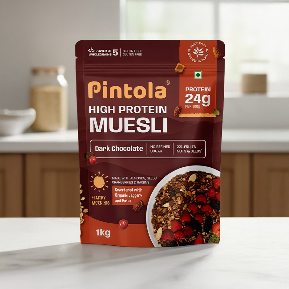 Pintola High Protein Muesli With Dark Chocolate and Cranberry 24g ...