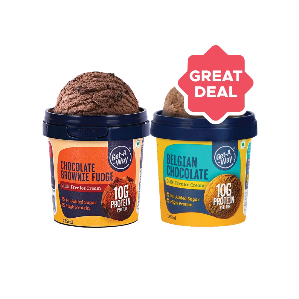 Get-A-Way Belgian Chocolate Ice Cream Cup + Chocolate Brownie Fudge Ice ...