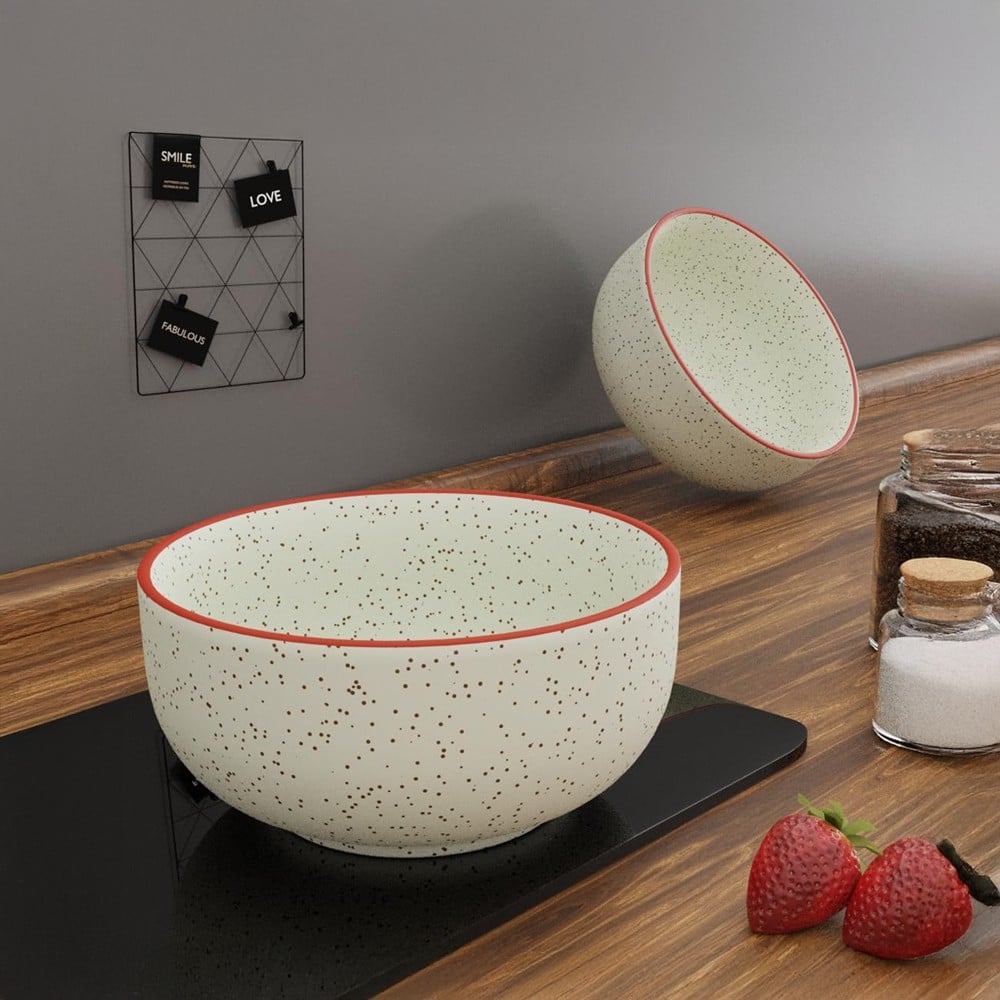 The Earth Store Marble & Ceramic Bowl Set (White, 500 ml, 2 pcs) Price ...