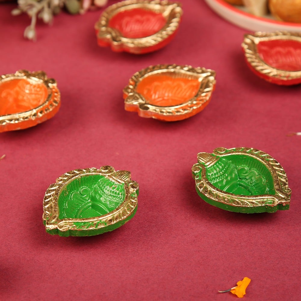 Teardrop Shaped Enameled Diya Set (Multicolour) by DiaCraft Price - Buy ...