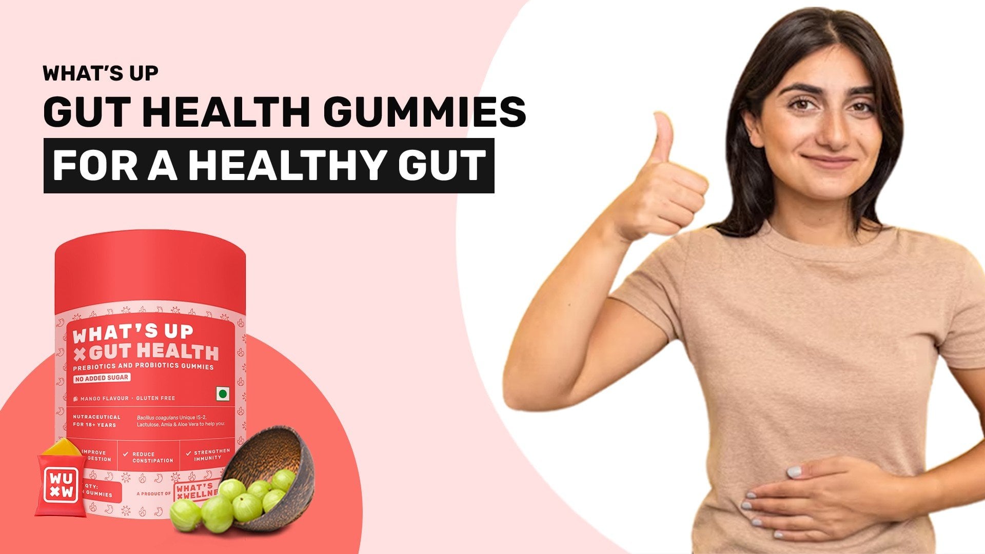 What's Up Wellness Gut Health Supplement Gummies Price - Buy Online at ...