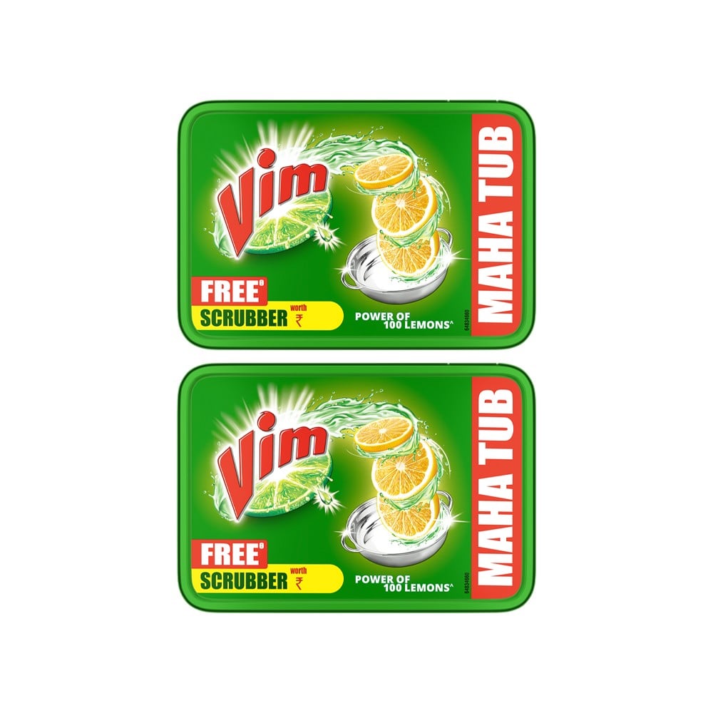Vim Lemon Tub Dishwashing Tub (500 g) - Pack of 2 Price - Buy Online at ...