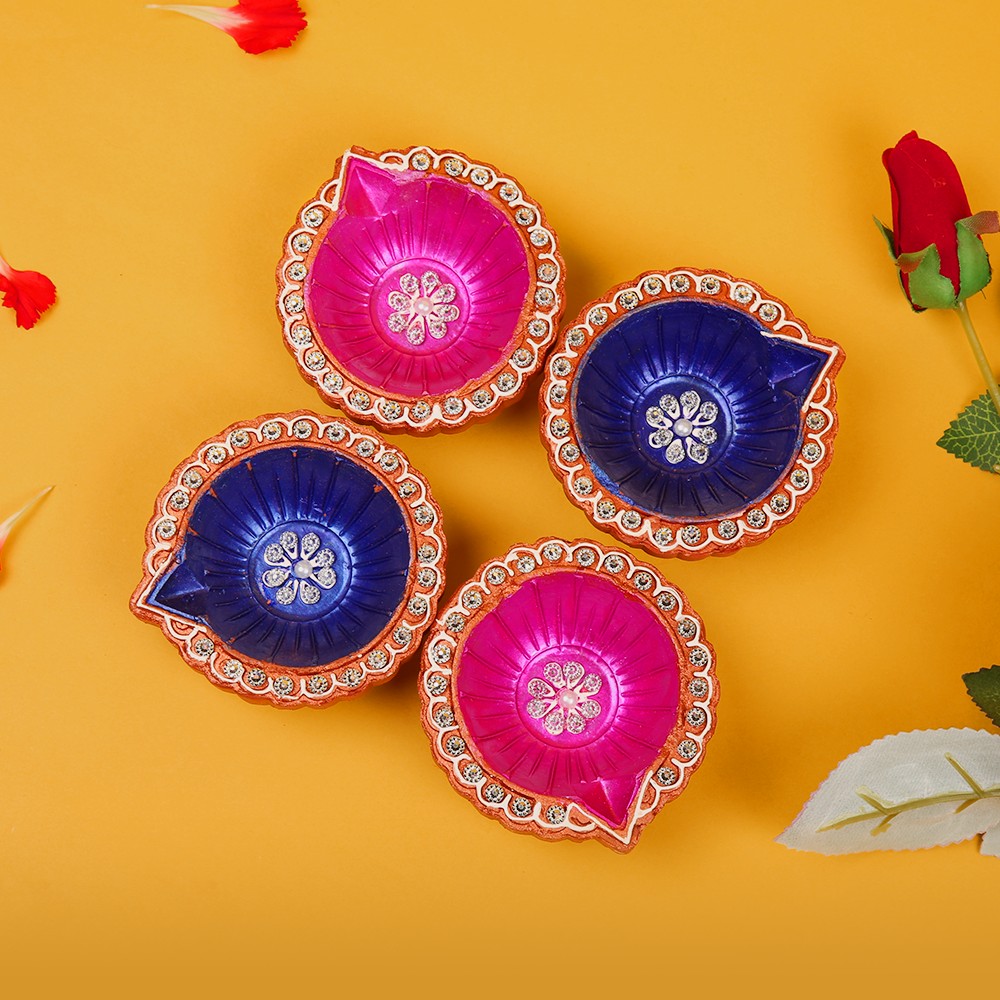 Enamelled Diya Set (Multicolour) by Soul Price - Buy Online at Best ...