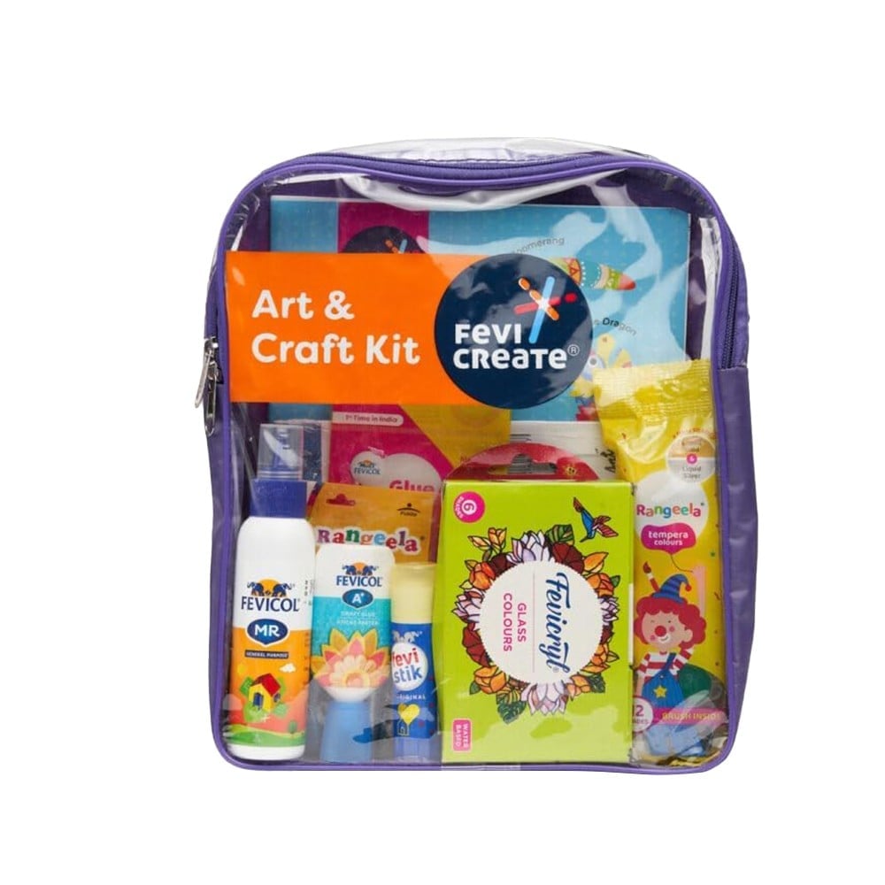 Pidilite Fevicreate DIY Art and Craft Kit for Kids with School Backpack ...