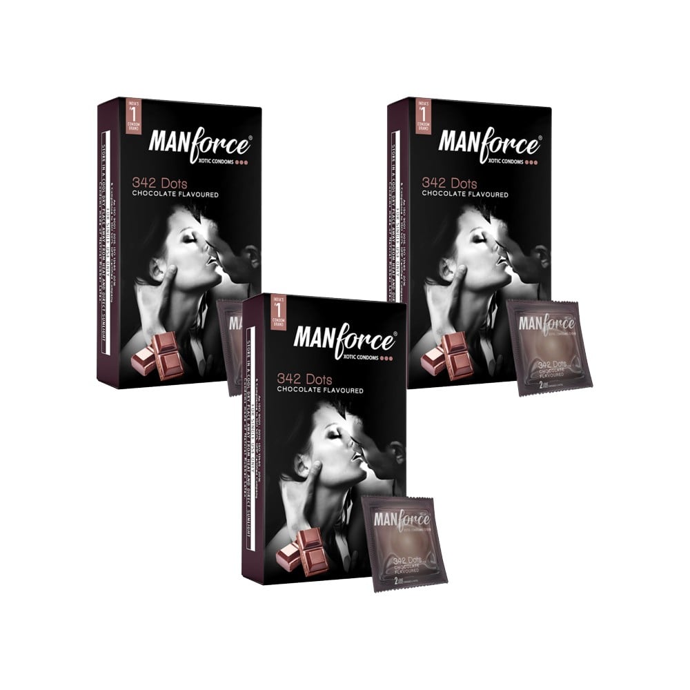 Manforce Xotic Dotted Condom - Chocolate Flavour - Pack of 3 Price ...