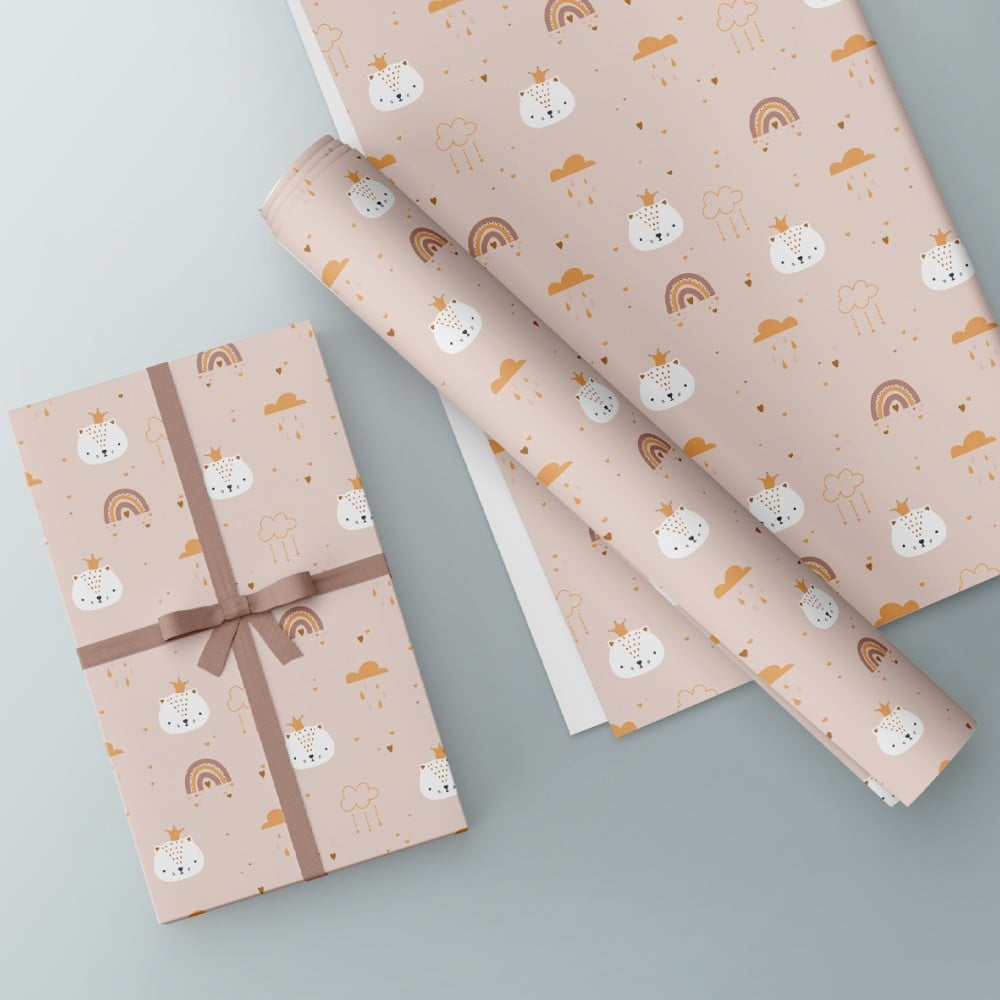Paperpep Peach Rainbow Print Gift Wrapping Paper (Multicolour) Price ...