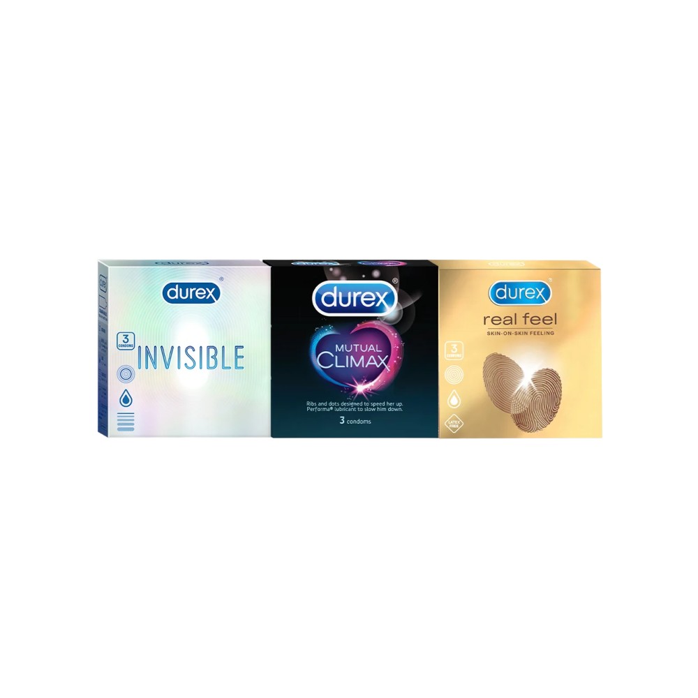 Durex Skin-on-Skin Real Feel Condom (3 pieces) + Mutual Climax Long ...