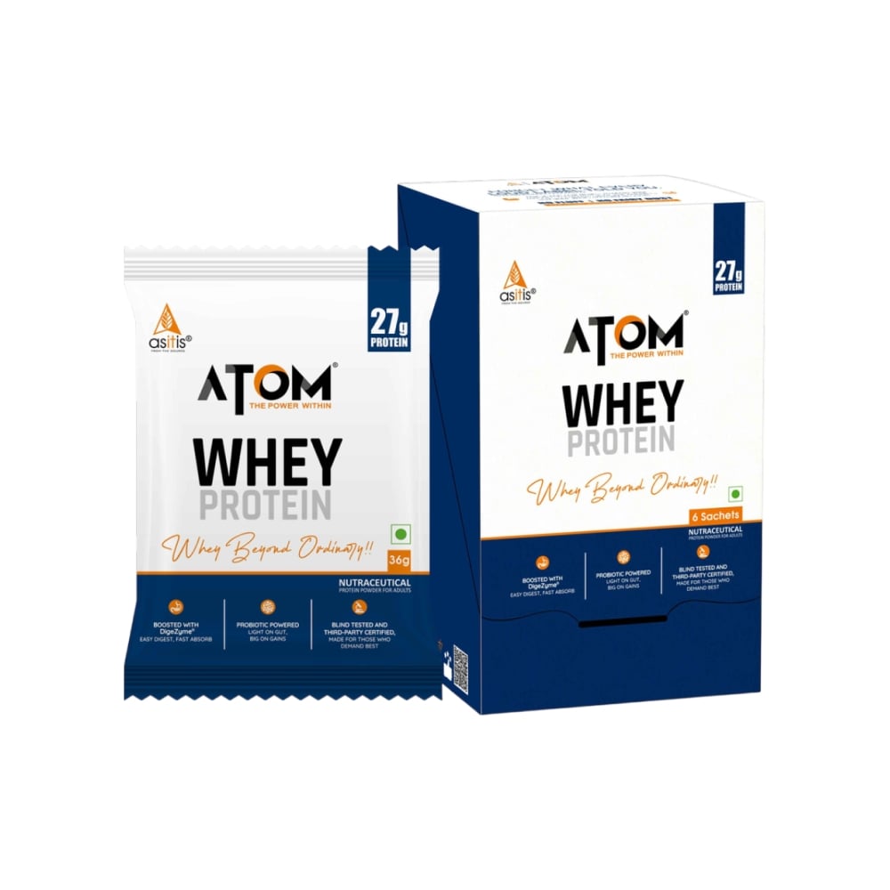 As-It-Is Nutrition ATOM Whey Protein with DigeZyme & Probiotics (Double ...