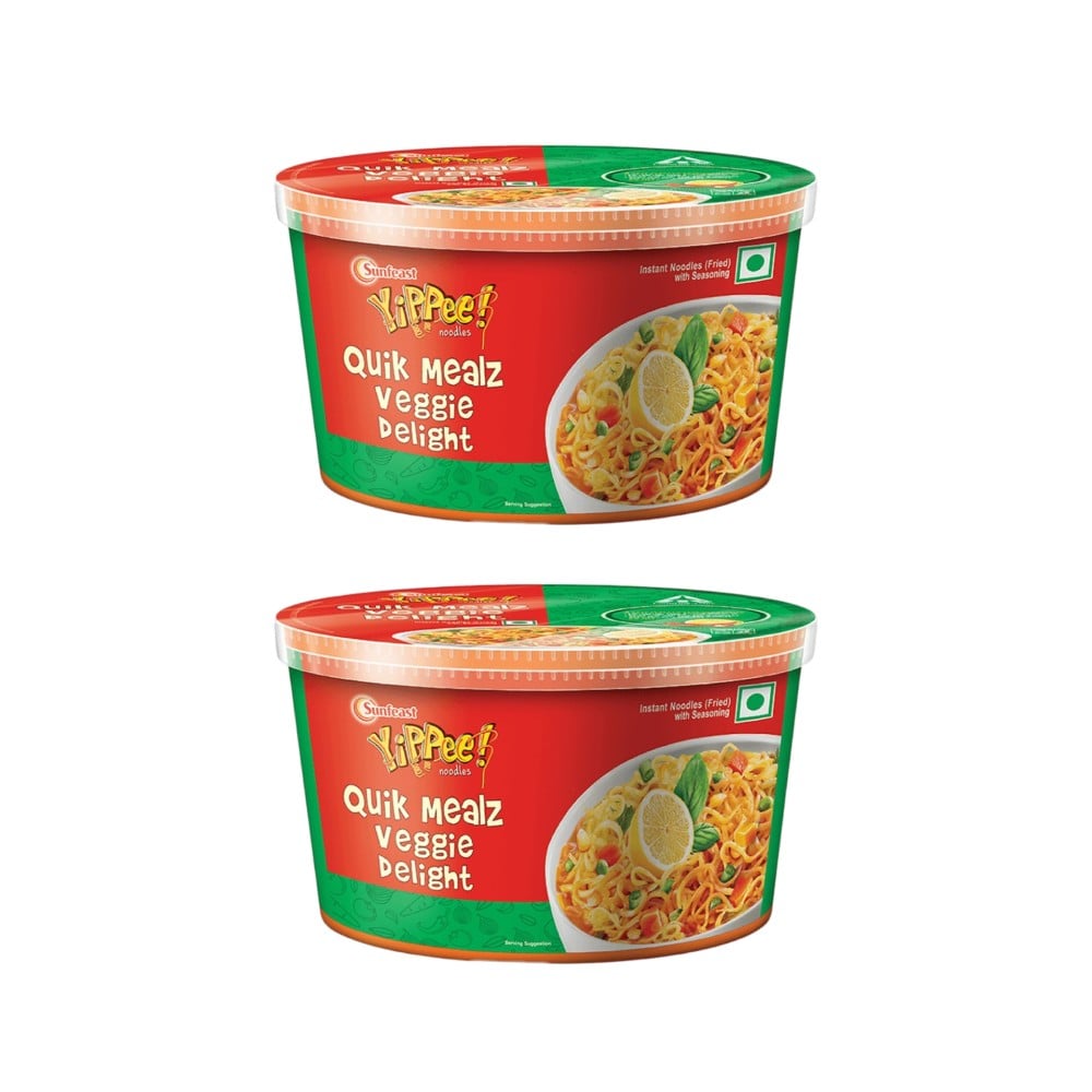 Yippee Quik Mealz Veggie Delight Instant Cup Noodles - Pack of 2 Price ...