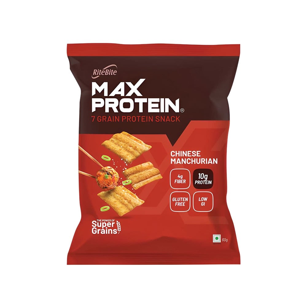 RiteBite Max Protein Chinese Manchurian 10 g Protein Multigrain Chips ...