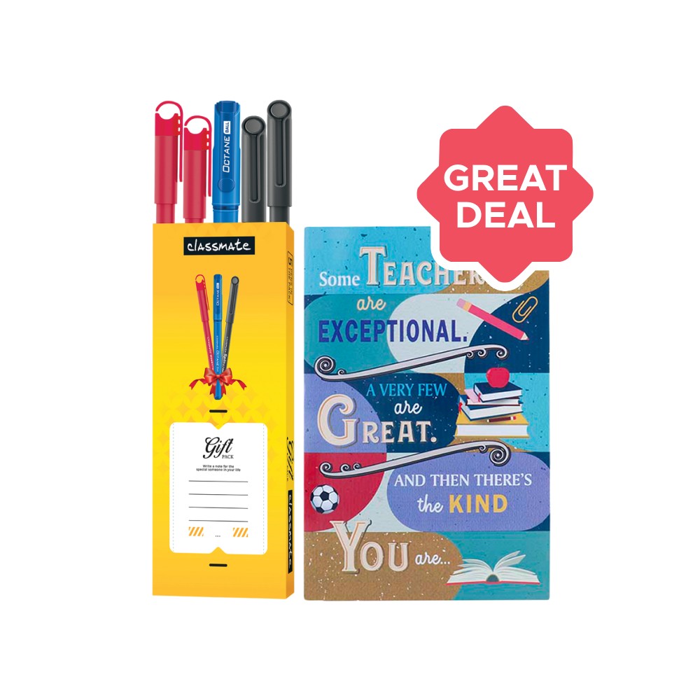 Classmate Ball Pen Gift Pack + Exceptionally Great Teacher Greeting ...