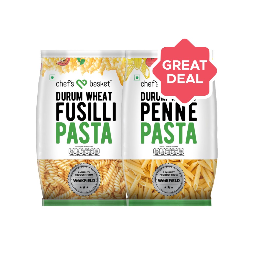 Chef's Basket Durum Wheat Penne Domestic Pasta + Durum Wheat Fusilli ...