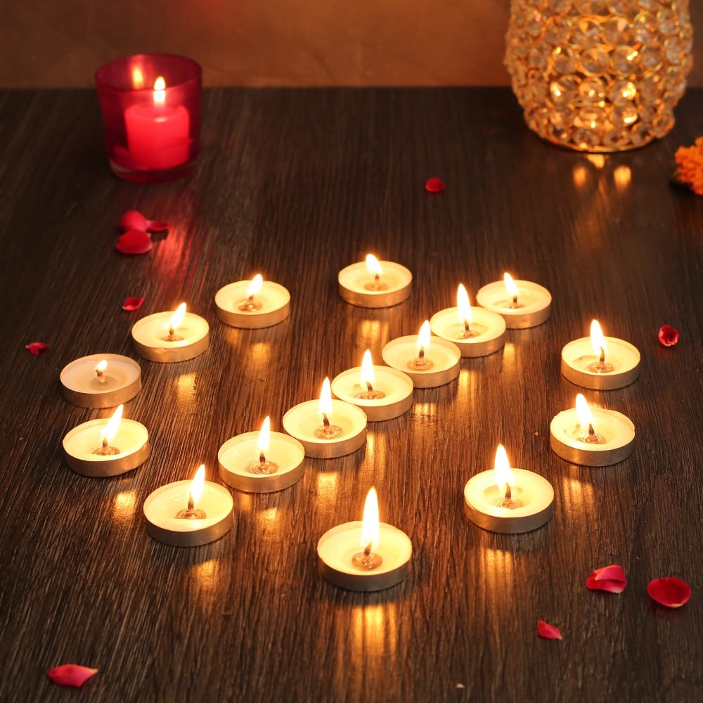 Tea Light Candles (White) by Shubh Sanskaar Price - Buy Online at Best ...