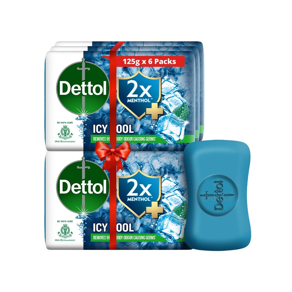 Dettol Icy Cool Bathing Soap 125 g - Pack of 6 Price - Buy Online at ...