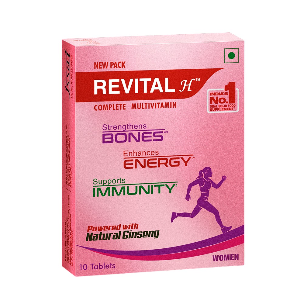 Revital H Woman Multivitamin With Calcium Zinc Ginseng For Immunity ...