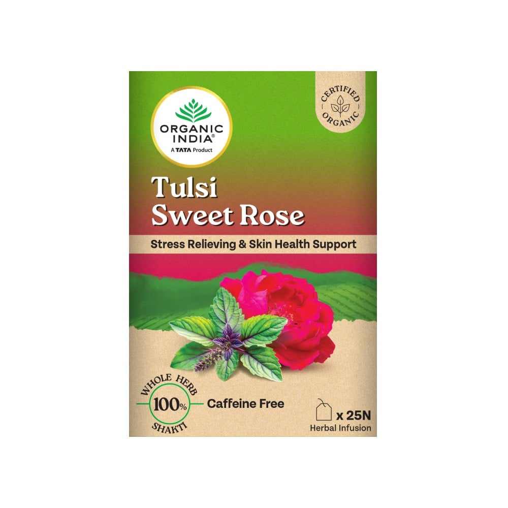 Organic India Tulsi Sweet Rose Green Tea Bags Price - Buy Online at ...
