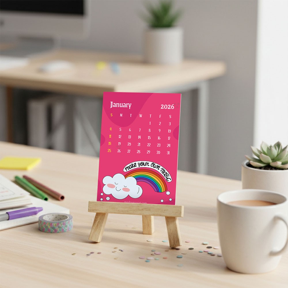 Mad Over Print Doodle Easel Stand Calendar 2026 (Pink) Price - Buy ...